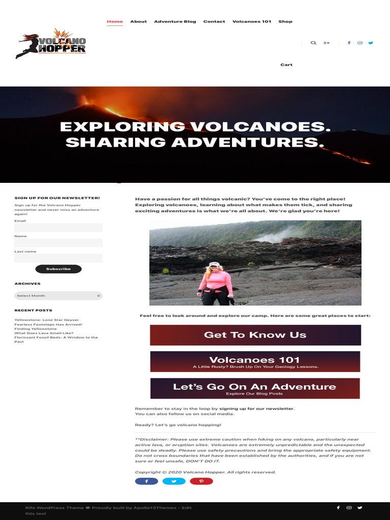 Exploring Volcanoes. Sharing Adventures. - Volcano Hopper | PDF