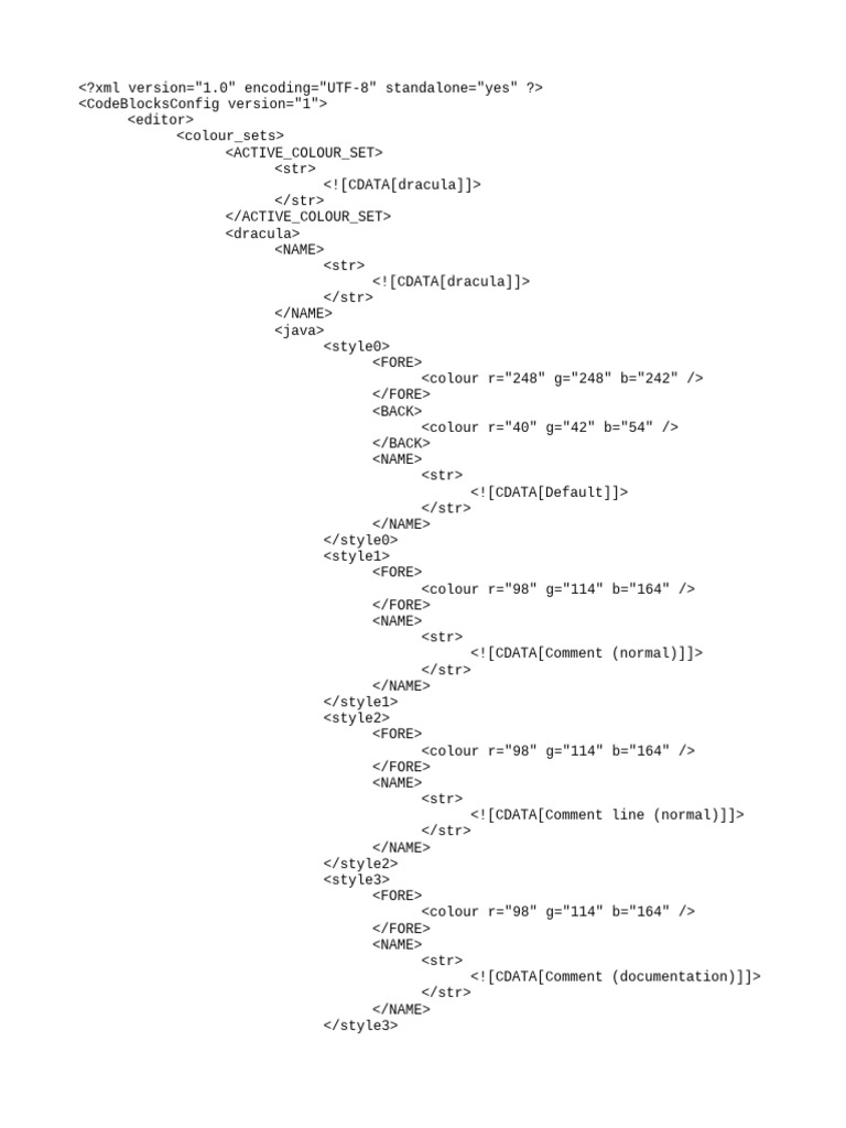 Dracula Theme Color Codes for CodeBlocks | PDF