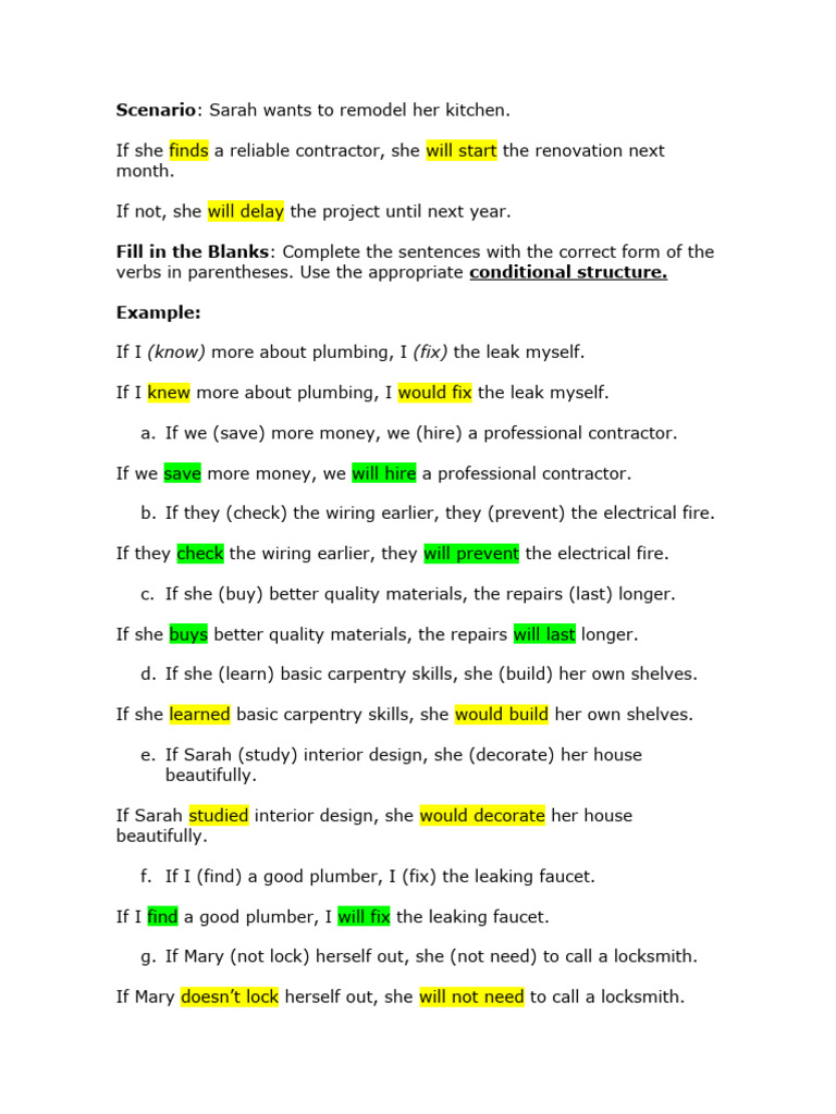 Kitchen Remodeling Conditional Exercises | PDF | Plumbing | Building