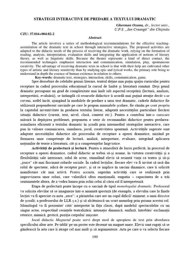 Textul Dramatic | PDF