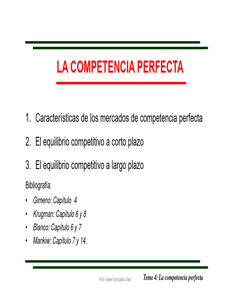 Tema 4 | PDF | Mercado (economía) | Competencia perfecta