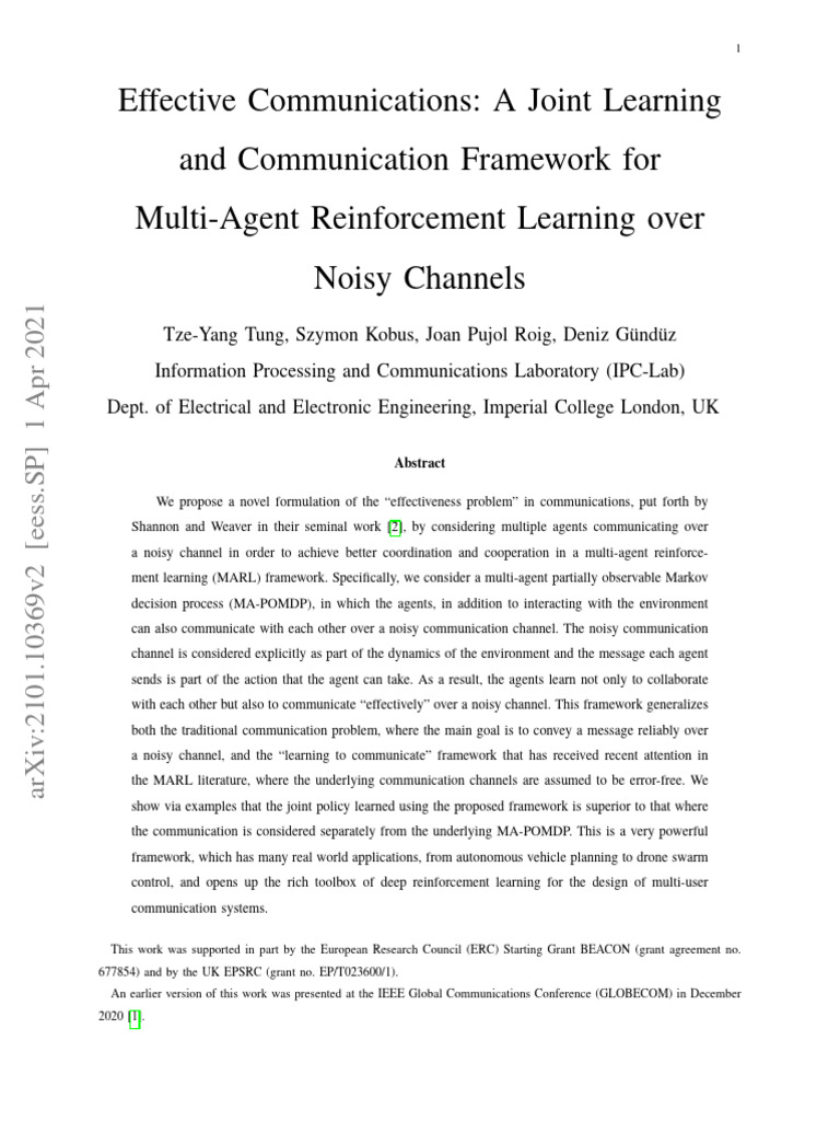Effective Communications: A Joint Learning and Communication Framework ...