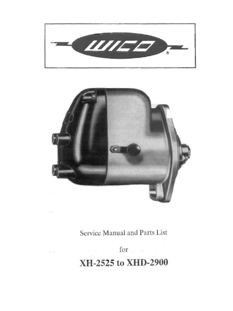 Wico XH and XHD Service Manual and Parts List | PDF