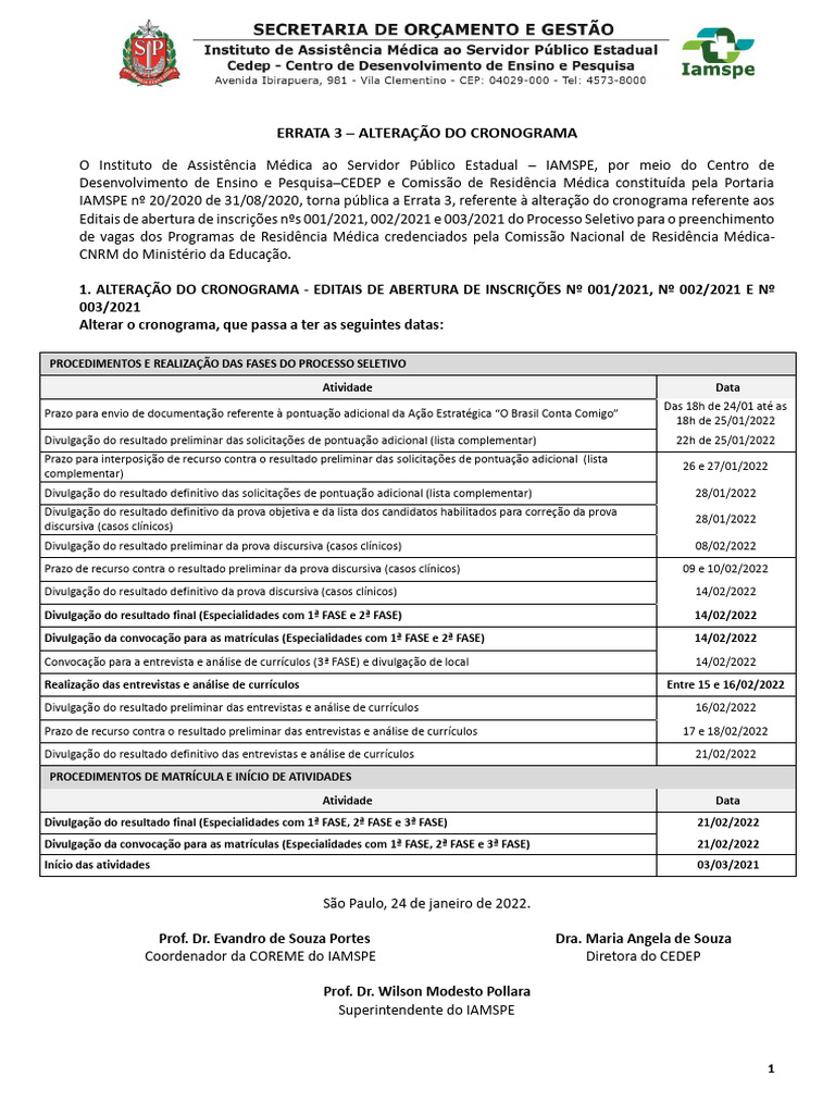 Iamspe RM 2022 Errata 3 | PDF