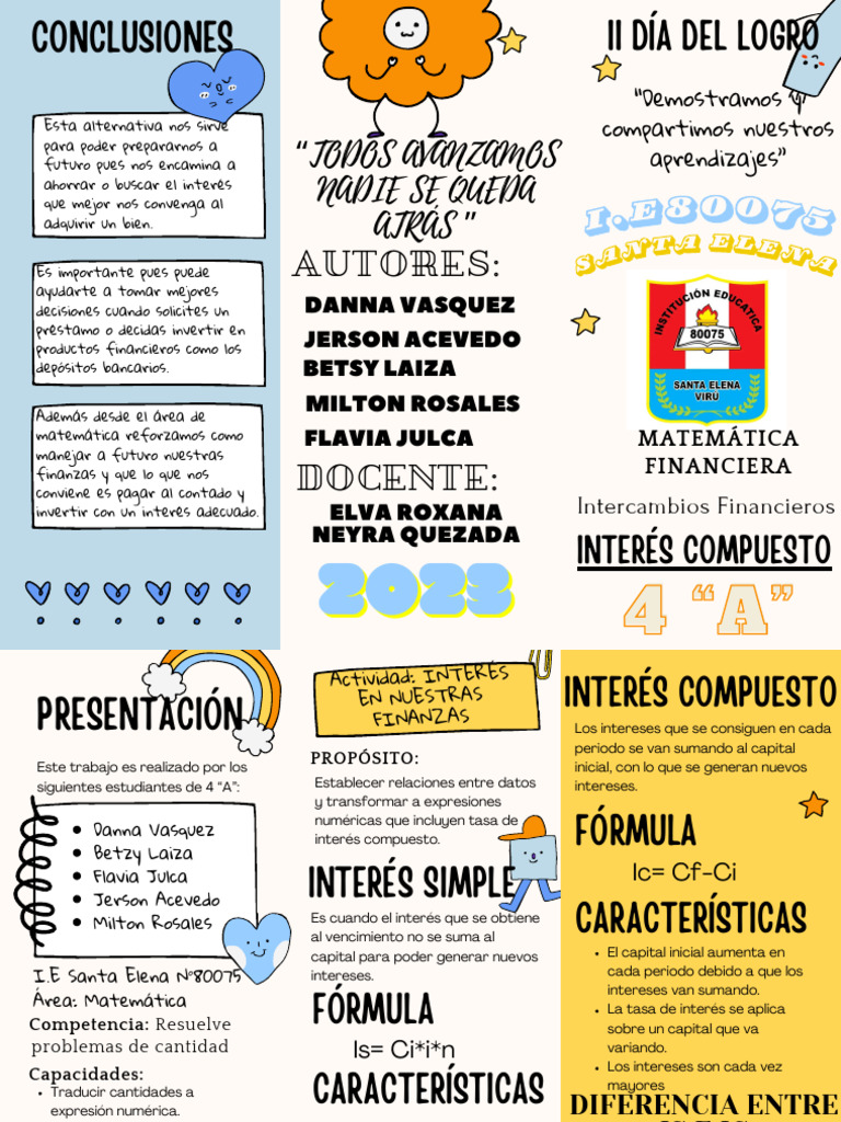 TRIPTICO DIA DEL LOGRO | Descargar gratis PDF | Interés | Interés compuesto