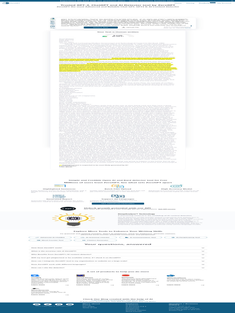 AI Detector - Accurate Chat GPT, GPT4 & AI Text Checker Tool | PDF ...