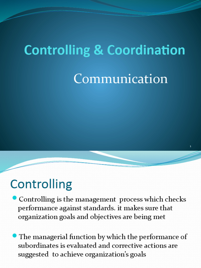 Controlling & Coordi-Commni | PDF | Communication | Audit