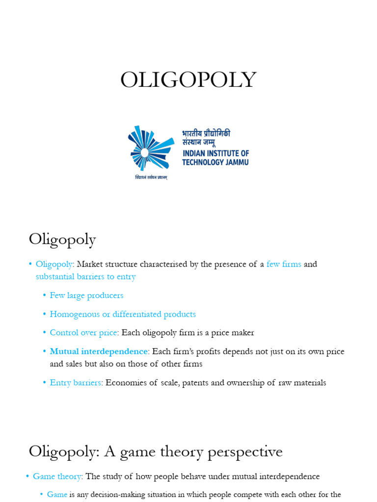 Understanding Oligopoly and Game Theory | PDF | Oligopoly | Adverse ...