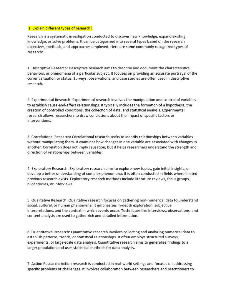 Research Methodology -Question-with Answer | Download Free PDF | Type I ...