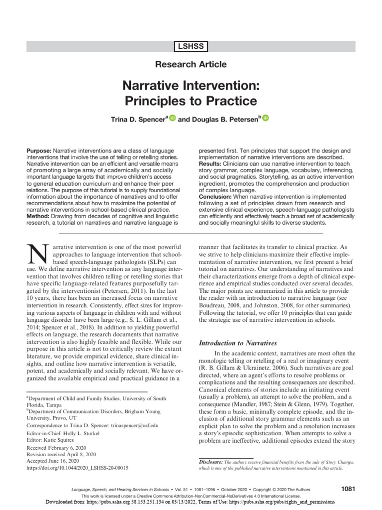 Narrative Intervention: Principles To Practice | PDF | Storytelling ...