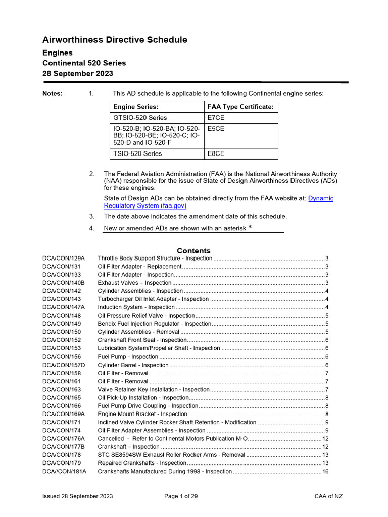 Continental IO 520 Series | PDF | Pump | Federal Aviation Administration