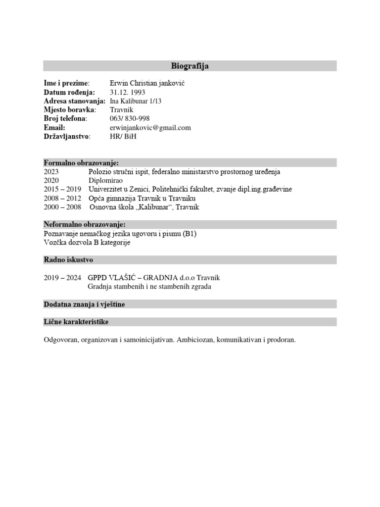 CV Erwin | PDF