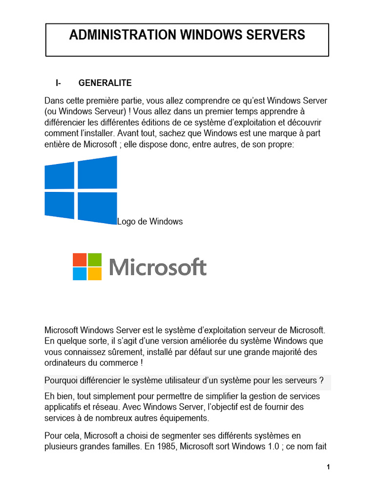 Introduction à Windows Server 2019 | PDF | Microsoft Windows | I Pv6