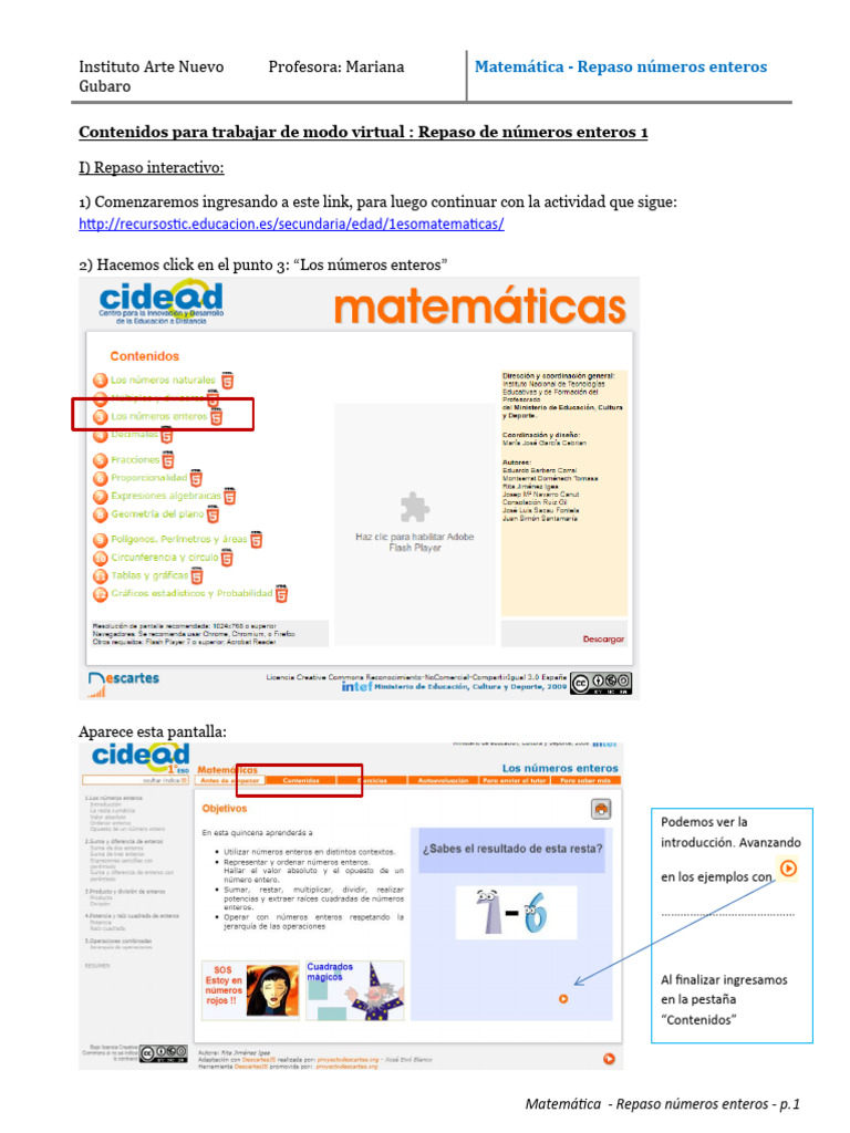 Repaso Números Enteros 1 | PDF | Entero | Matemáticas