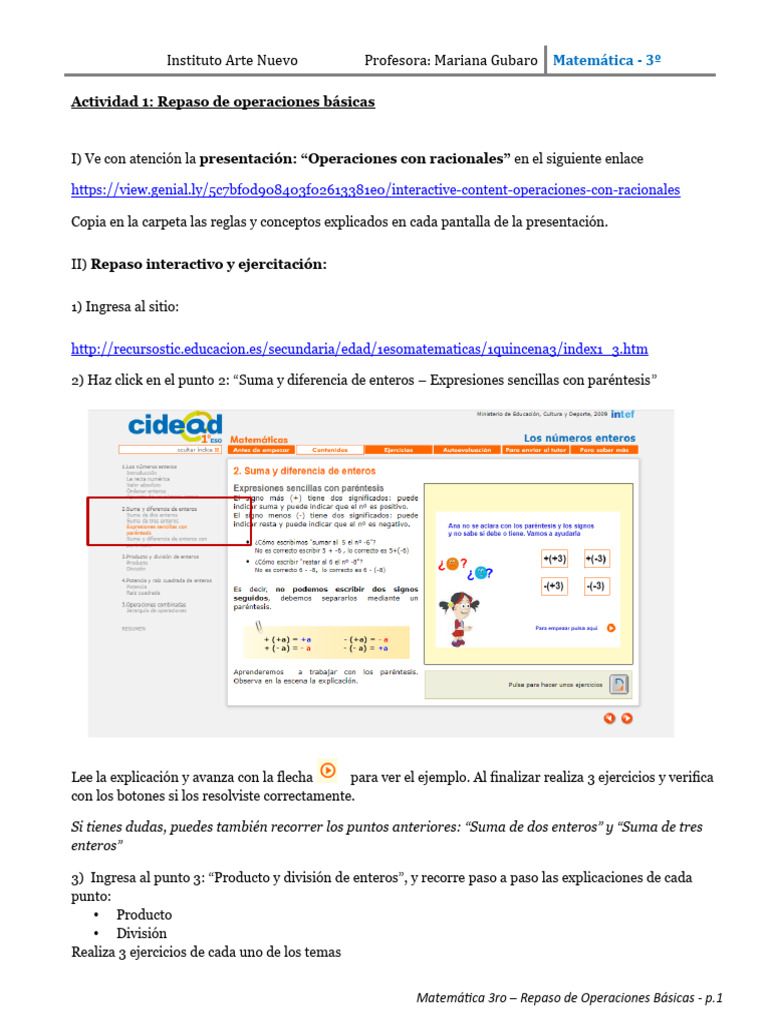 Repaso Operaciones Básicas | PDF | Matemáticas | Matemática Elemental