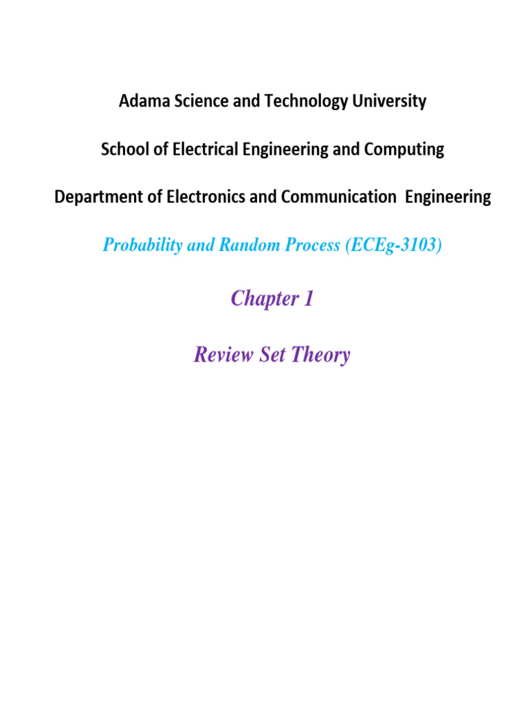 CHAPTER - 01-Review of Set Theory | PDF