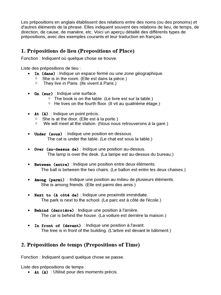 Preposition 025454 | PDF | Adposition | Morphologie linguistique