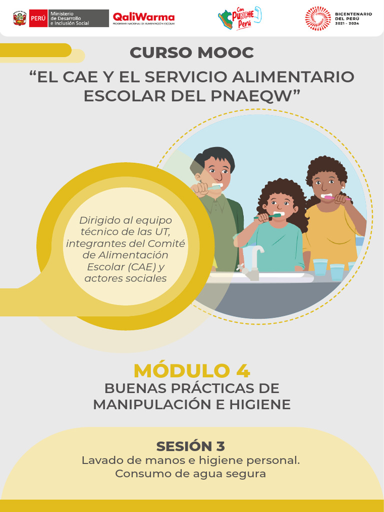 Módulo 4: Curso Mooc "El Cae Y El Servicio Alimentario Escolar Del Pnaeqw" | PDF | Lavado de ...