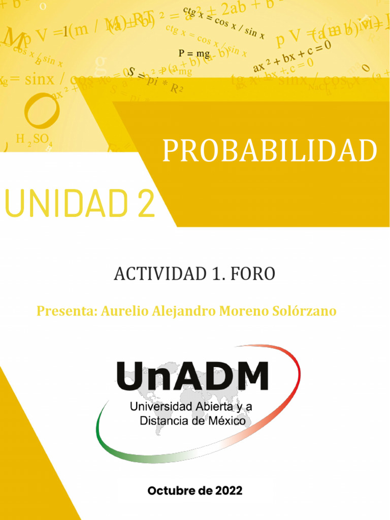 Act1 U2 Foro Aums | PDF | Probabilidad | Conjunto vacio