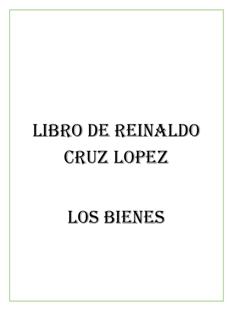 Libro Bienes Reinaldo Cruz | PDF
