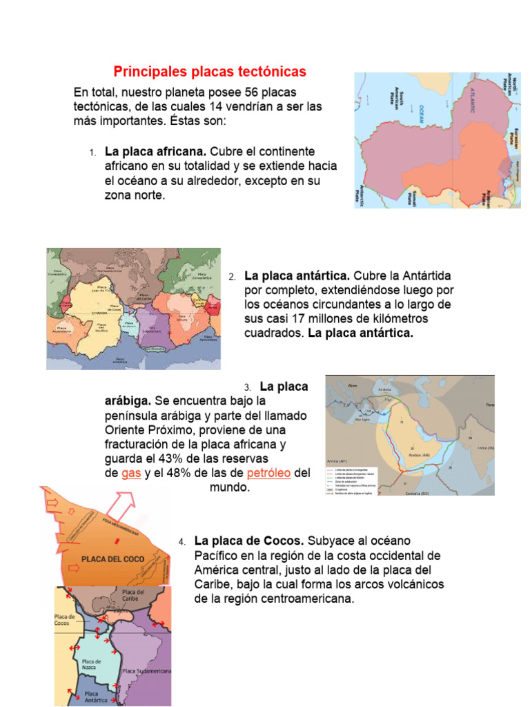Principales Placas Tectónicas del Mundo | PDF | Centroamérica | océano ...