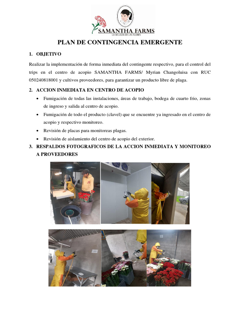 PLAN DE CONTINGENCIA EMERGENTE CENTRO DE ACOPIO[1] | PDF