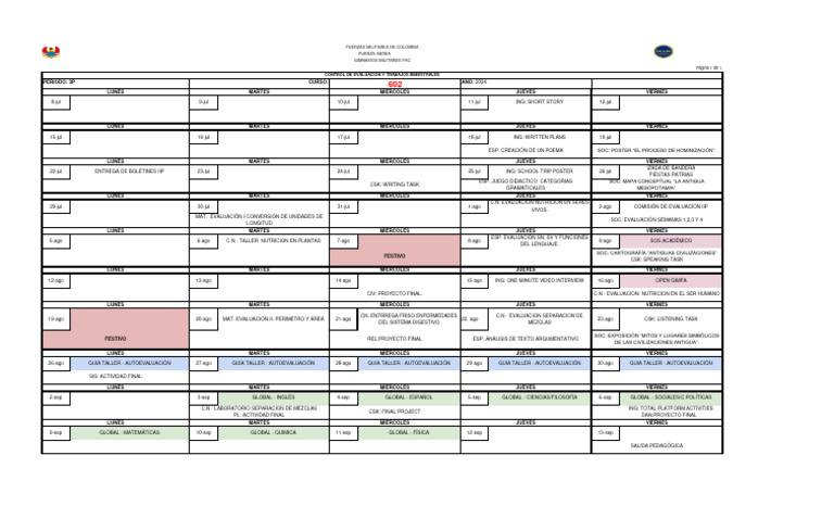 3cronograma de Actividades Iiip 602 | PDF