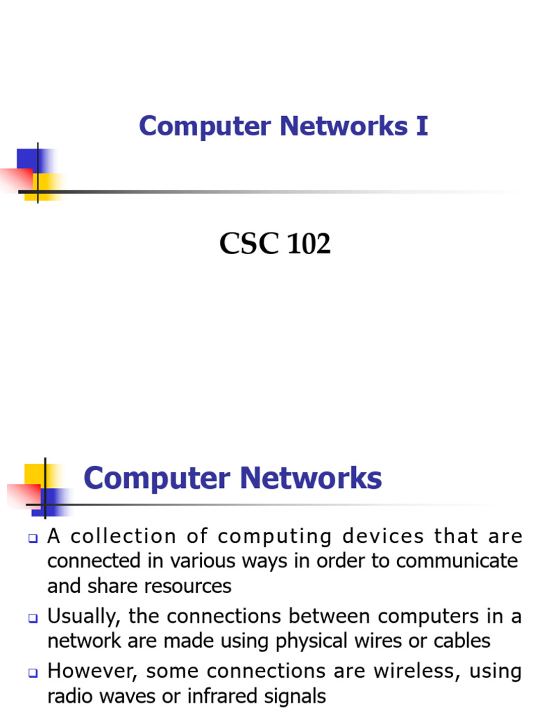 CSC 102computer Network1 | PDF | Network Topology | Computer Network