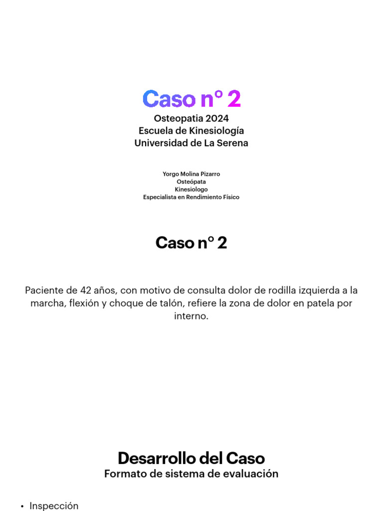 Caso N°2 | PDF | Rodilla | Especialidades Medicas