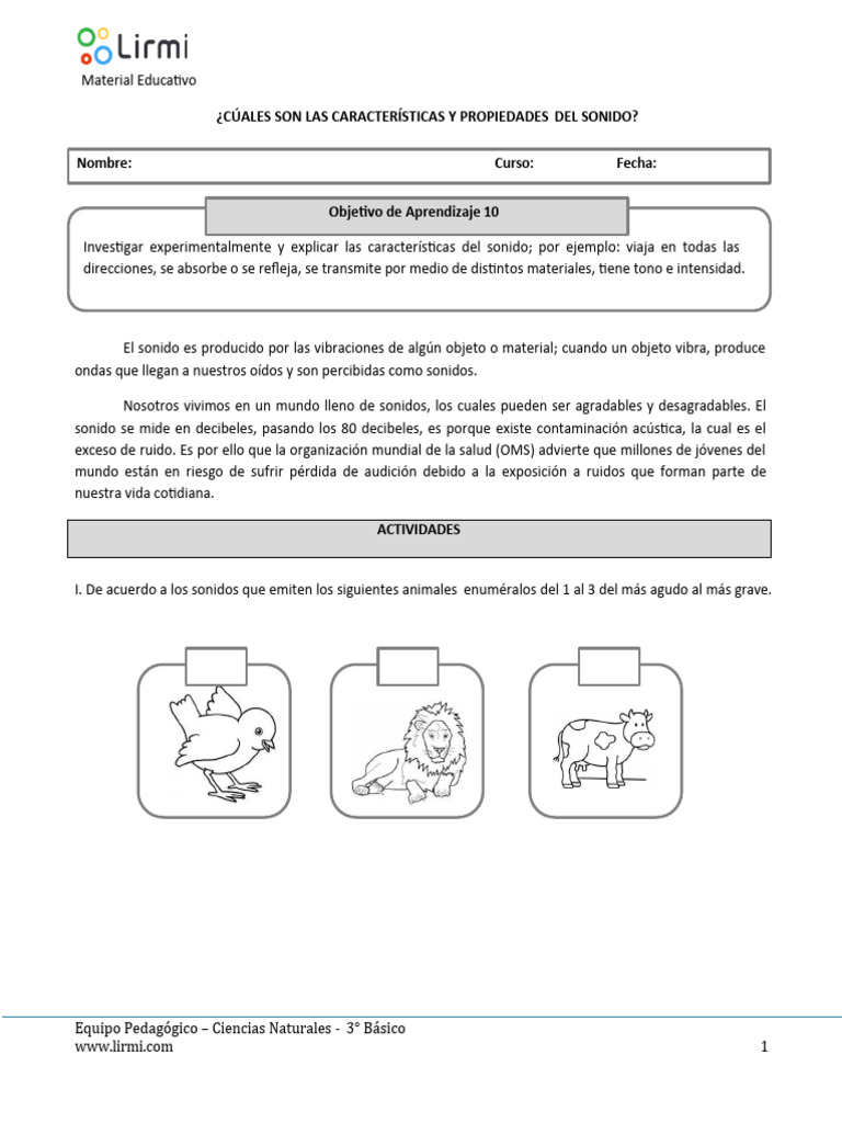 Guia Ciencias Naturales Sonido | PDF | Sonido | Audiología