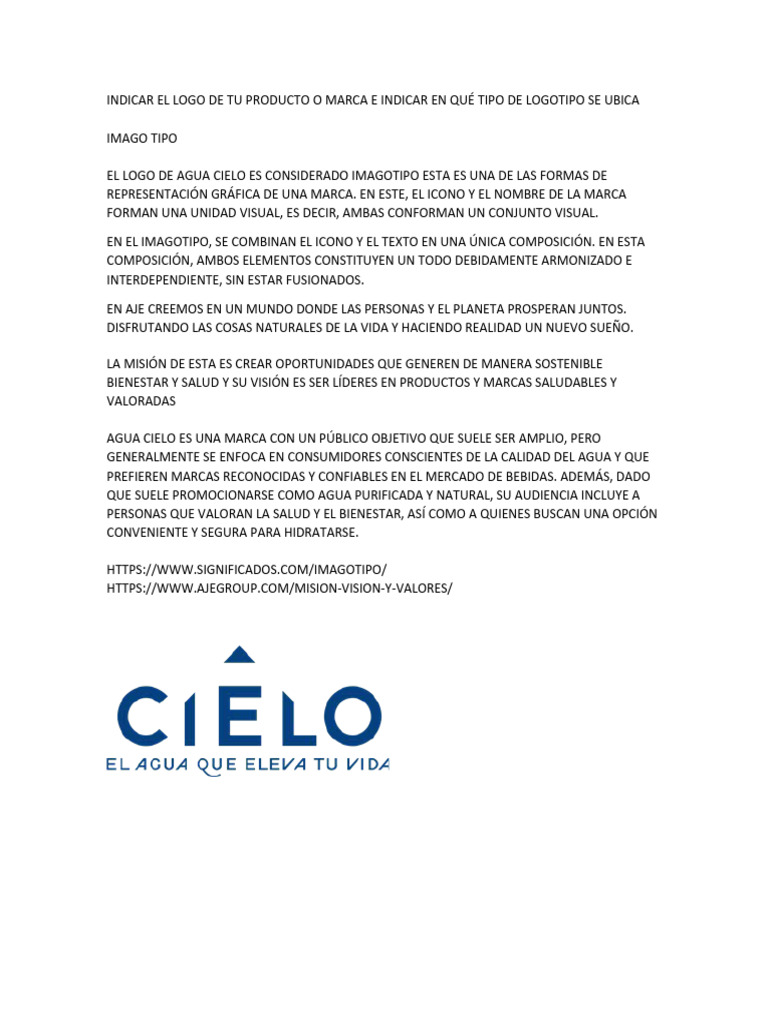 Indicar El Logo de Tu Producto o Marca e Indicar en Qué Tipo de ...