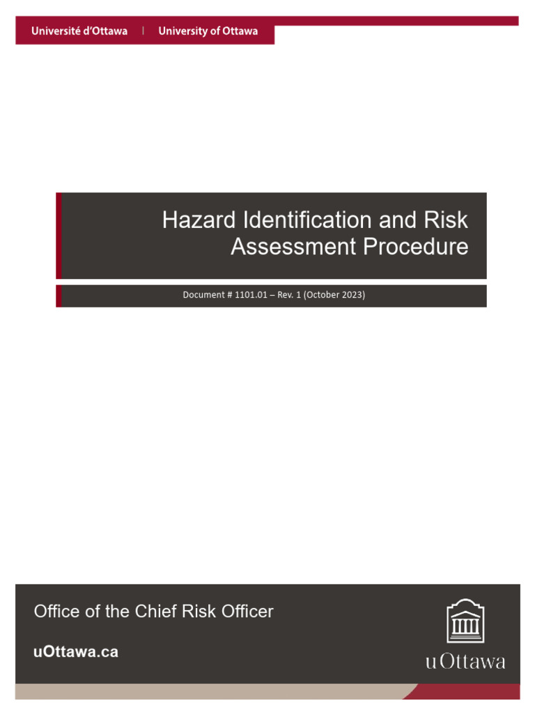 Uottawa Procedure Hazard Identification Risk Assessment | PDF | Risk | Risk Assessment