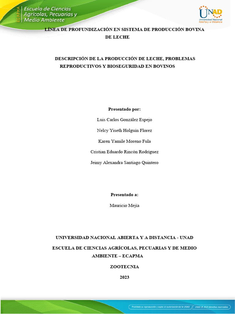 Fase 3 - Trabajo Grupal | PDF | Vacas | Leche