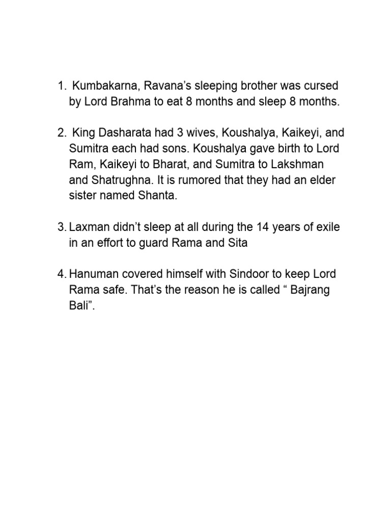 Ramayana: Key Characters and Myths | PDF