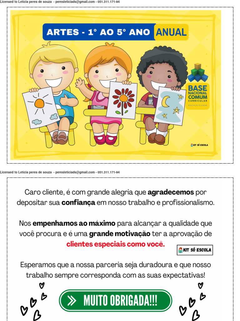 Planejamento+ ++Ensino+Fundamental+ +Artes+1+Ao+5+Ano+ +Kit+So+Escola ...