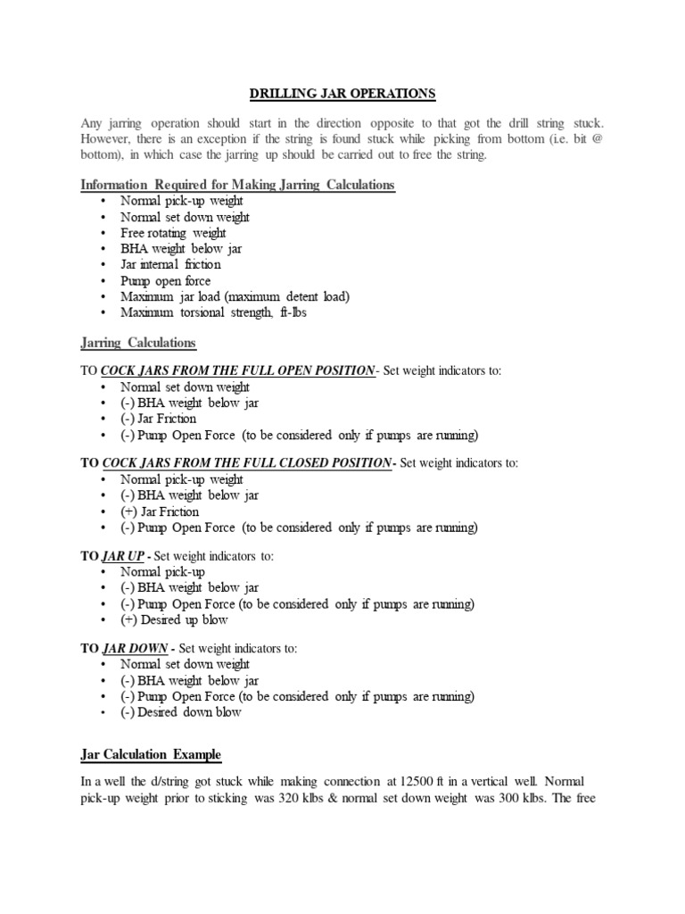 How To Use Drilling Jar | PDF | Force | Mechanical Engineering
