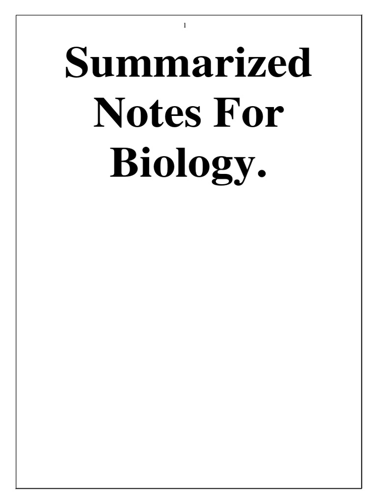 Biology Grade 11 Notes | PDF | Amphibian | Cell (Biology)