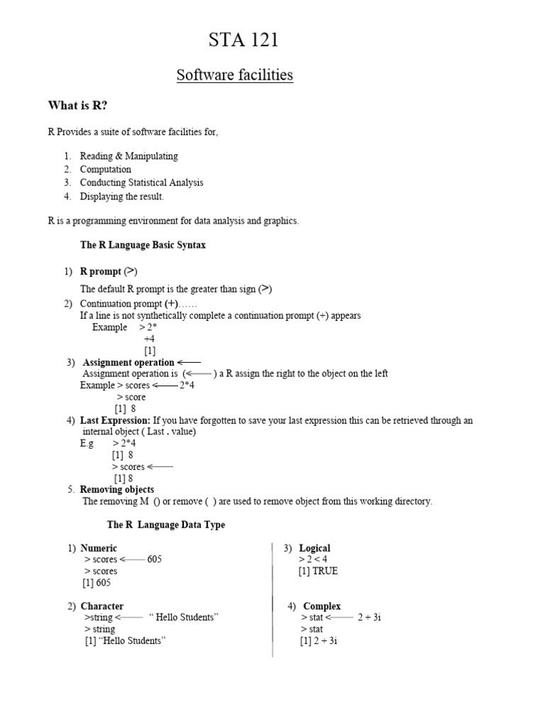 R Language | PDF | R (Programming Language) | Computer Science R Language | PDF | R (Programming Language) | Computer Science