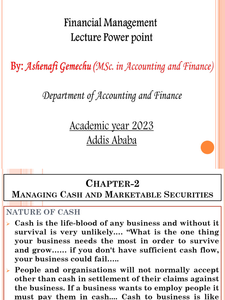 CH-2 Cash MGT | PDF | Cash | Economies