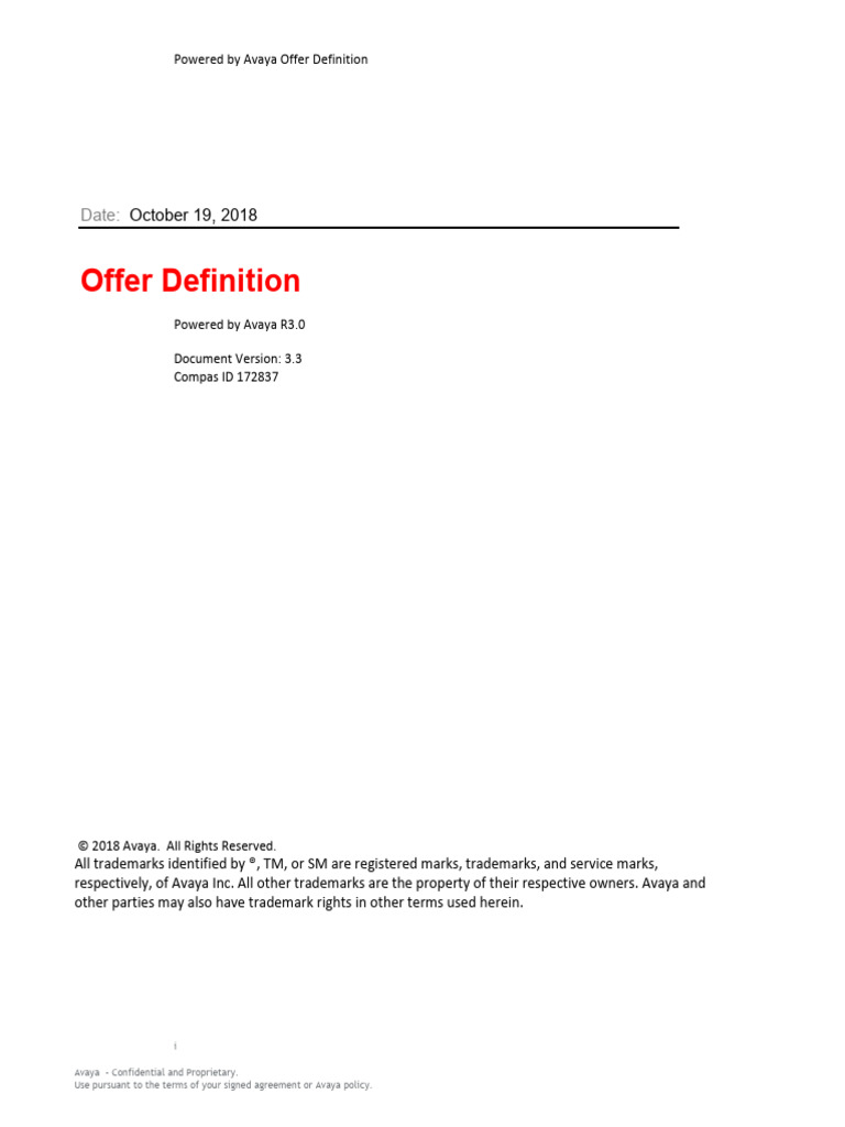 Avaya R3.0 Offer Definition | PDF | Call Centre | Cloud Computing