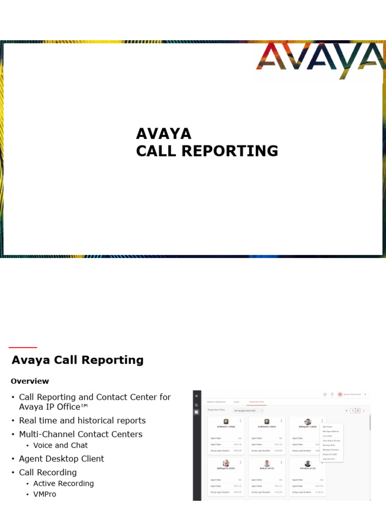 Avaya Call Reporting | PDF | Interactive Voice Response | Call Centre