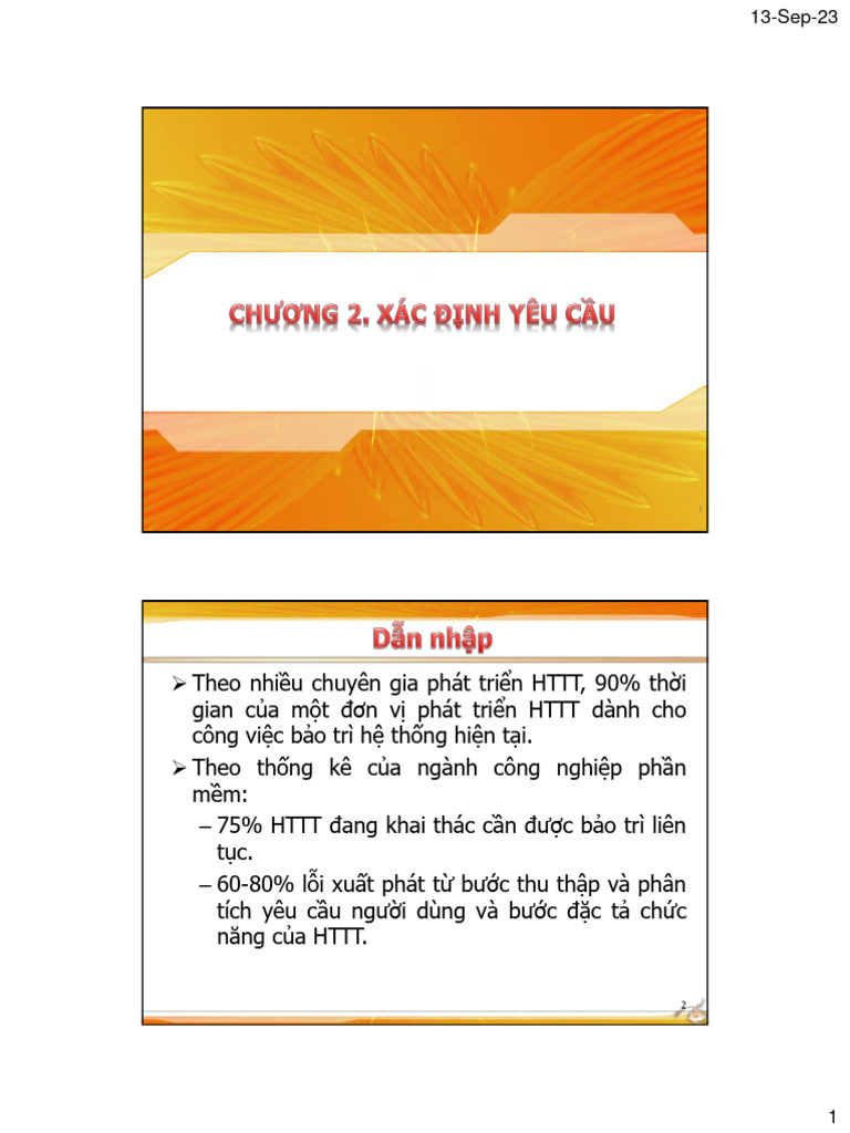 PTTK HDT - Chuong 2 - Xac Dinh Yeu Cau | PDF