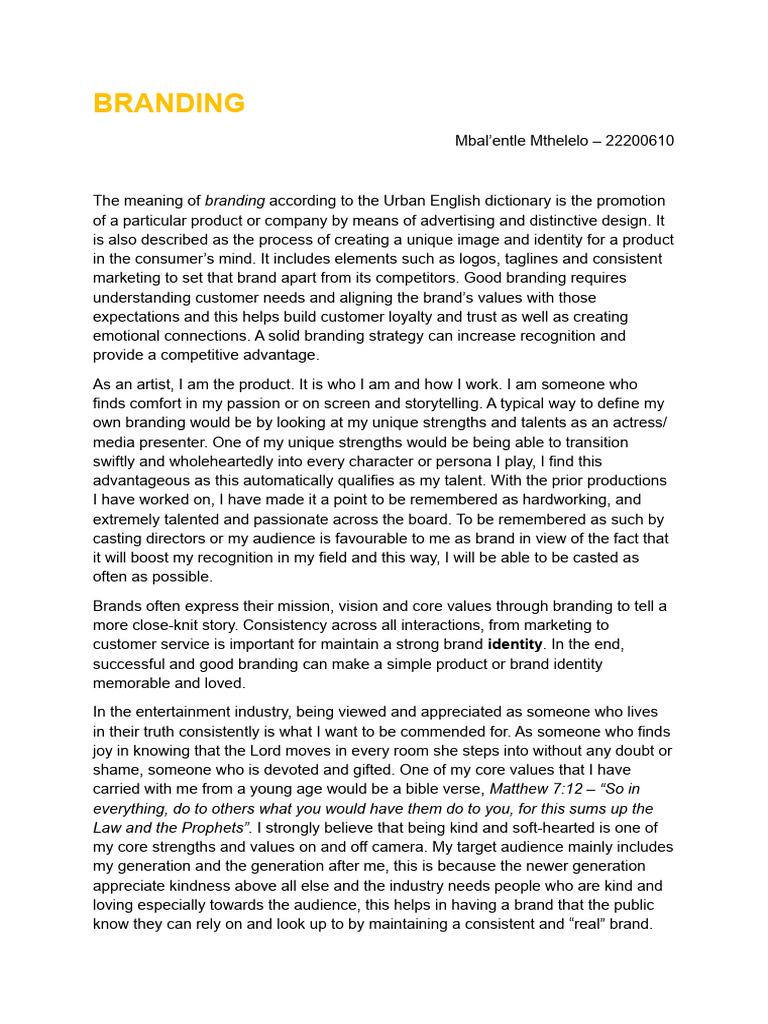 BRANDING | PDF | Brand | Mass Media