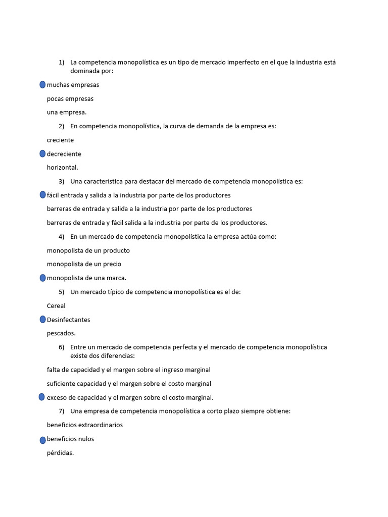 Examen Teoria Microeconomica | PDF | Monopolio | Mercado (economía)