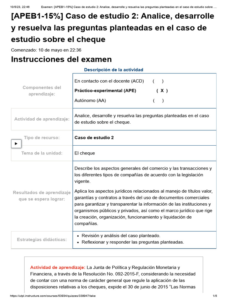 Examen - (APEB1-15%) Caso de Estudio 2 - Analice, Desarrolle y Resuelva Las Preguntas Planteadas ...