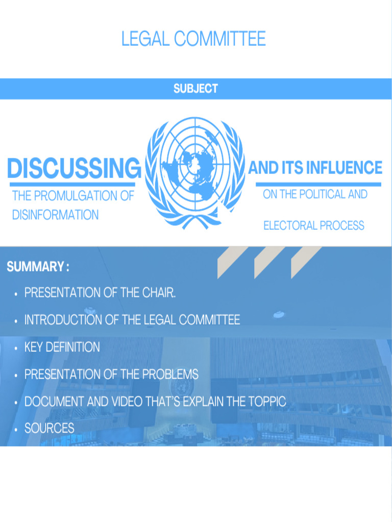 Legal Committee | PDF | International Law | United Nations