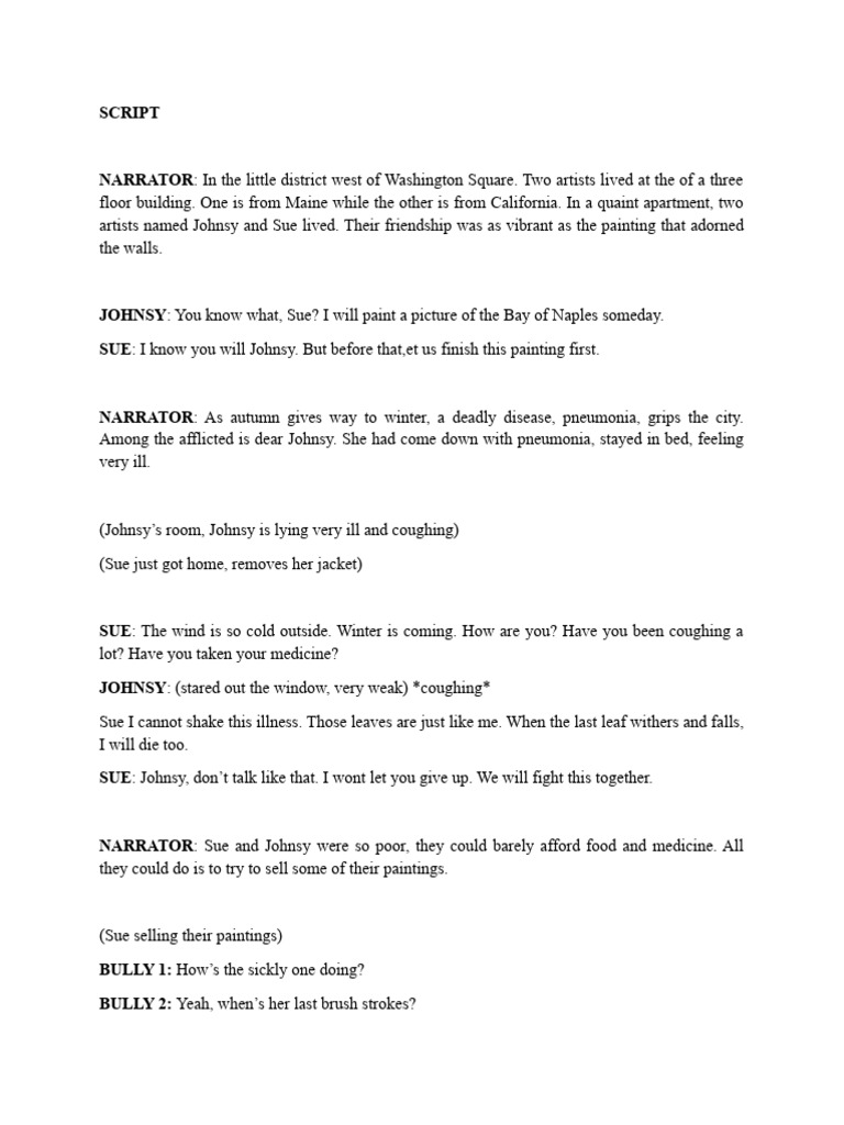 SCRIPT-The-Last-Leaf | PDF