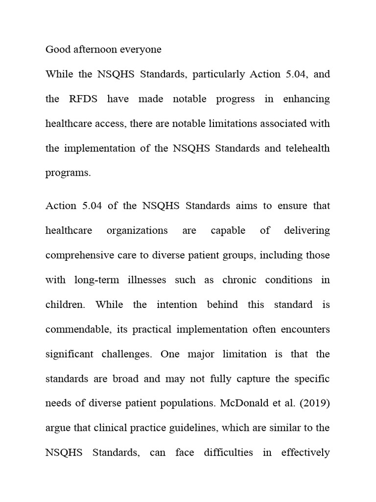 While The NSQHS Standards | PDF | Health Care | Mental Health