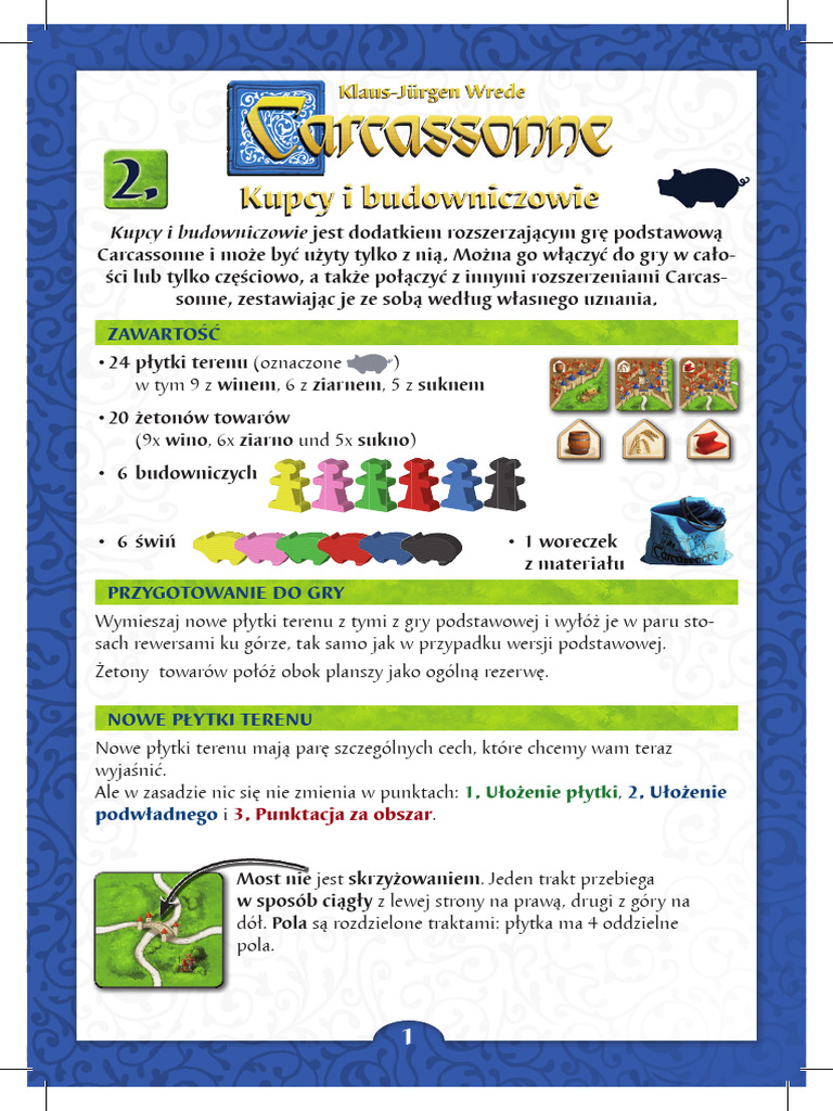 Carcassonne 2 Ed. Kupcy I Budowniczowie Instrukcja | PDF