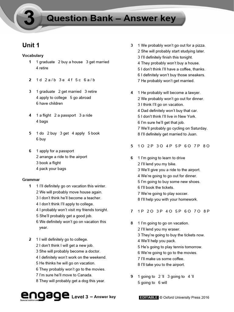engage_level_3_question_bank_answer_key | PDF | Dream | Nightmare